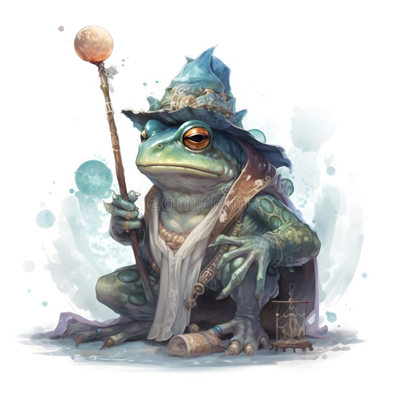 Young Mystical Wizard Frog, Ai Generative Illustration Stock ...