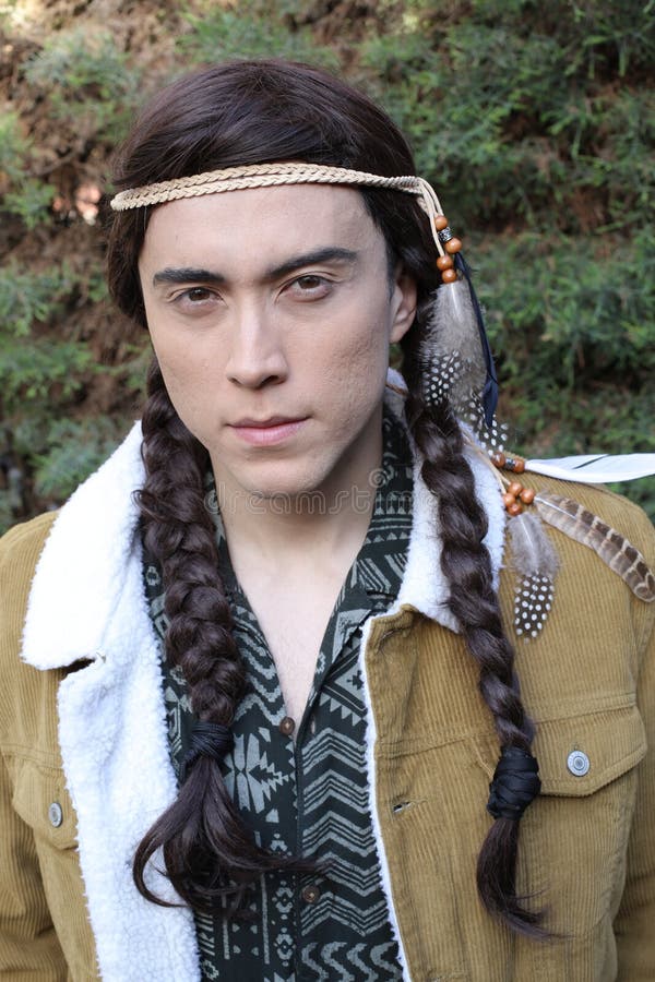 Young Native American Man with Traditional Look Stock Photo - Image of ...