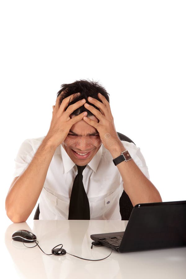 Businessman in Stress Holding Help Sign Multitasking Overwhelmed in ...