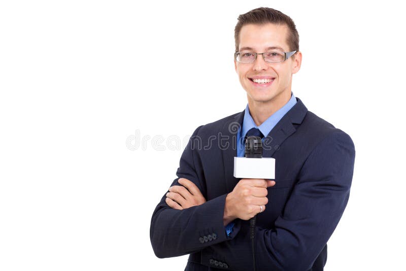 News reporter outdoors stock image. Image of caucasian - 34939345