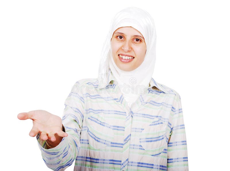 Young Nice Beautiful Woman with Hand in Front Stock Image - Image of ...