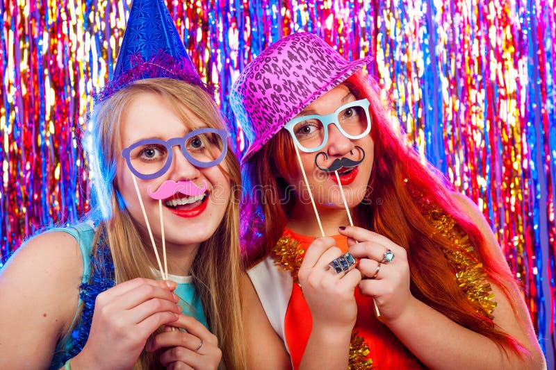 Young nice girls have fun stock image. Image of cheerful - 63376491