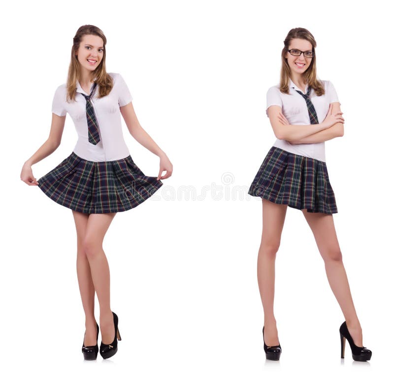 The Young Nice Student Female Holding Isolated on White Stock Photo ...