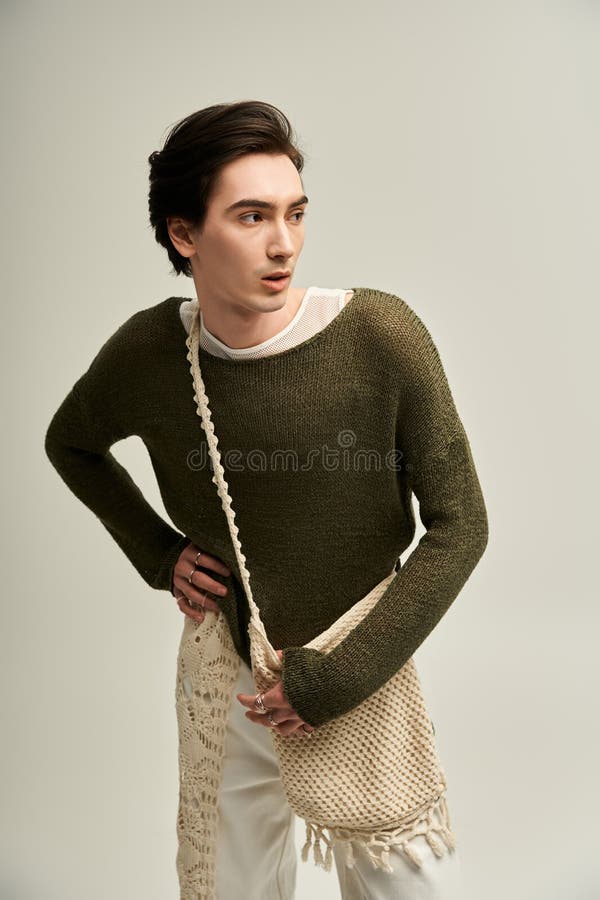 Young Fashionable Non Binary Person Expressing Stock Photo - Image of fluidity, chic: 382036918