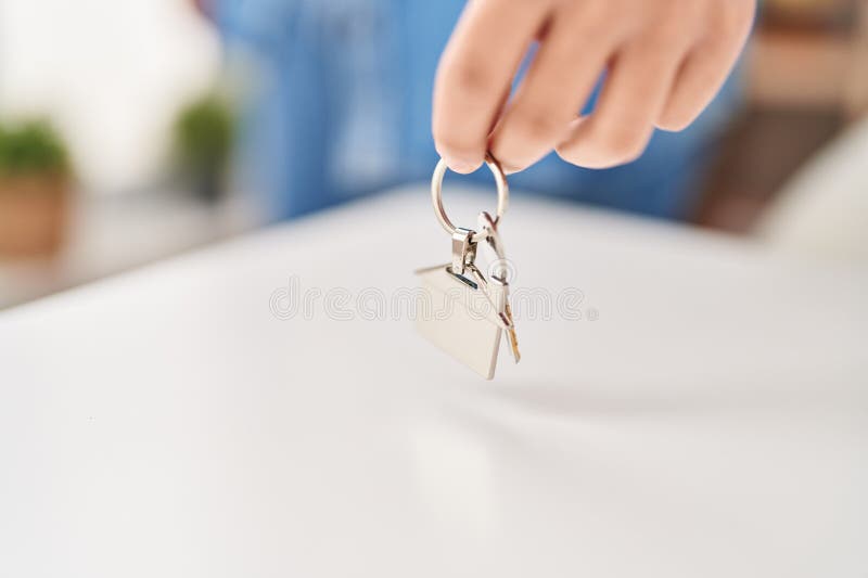 Young Non Binary Man Holding Keys at Home Stock Photo - Image of ...