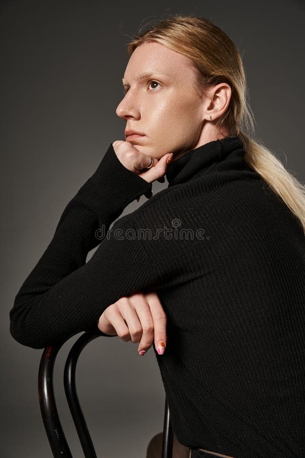 Young Non Binary Model in Stylish Stock Photo - Image of ginger, fancy ...