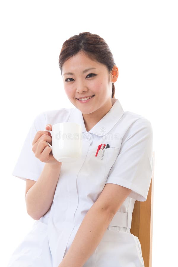 Young nurse break stock image. Image of white, spirited - 25321877