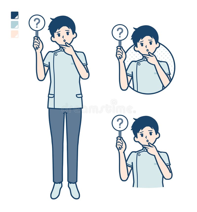 Simple Nurse Man_question-panel Stock Vector - Illustration of medical ...