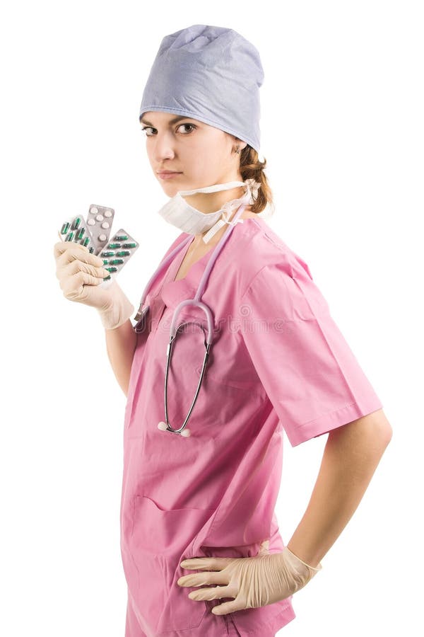 Beauty nurse in uniform stock photo. Image of isolated - 12358010