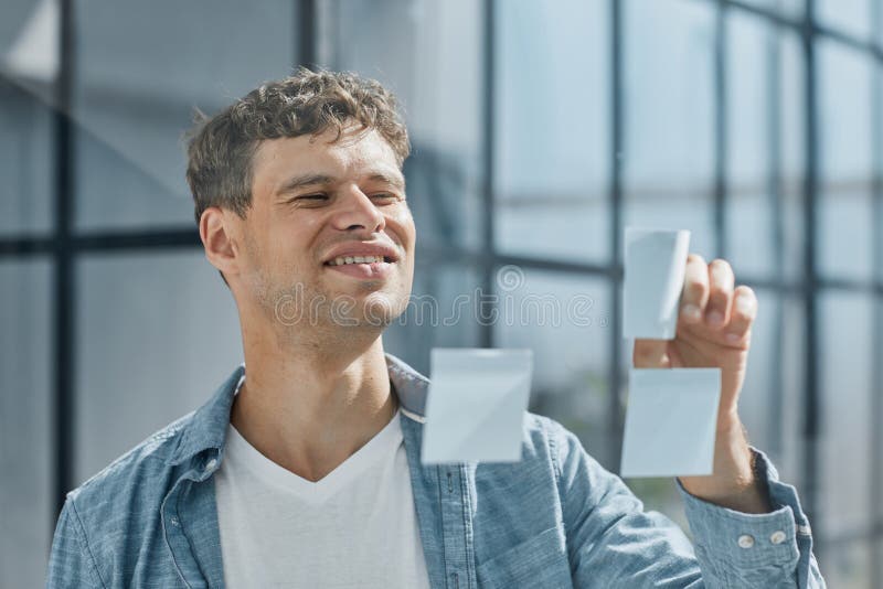 Young Office Man at Workplace Making Notes Stock Photo - Image of ...