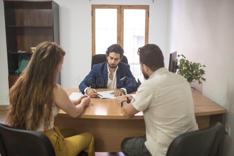 Office Worker in Workplace. Solar Energy Office. Couple Interview with ...