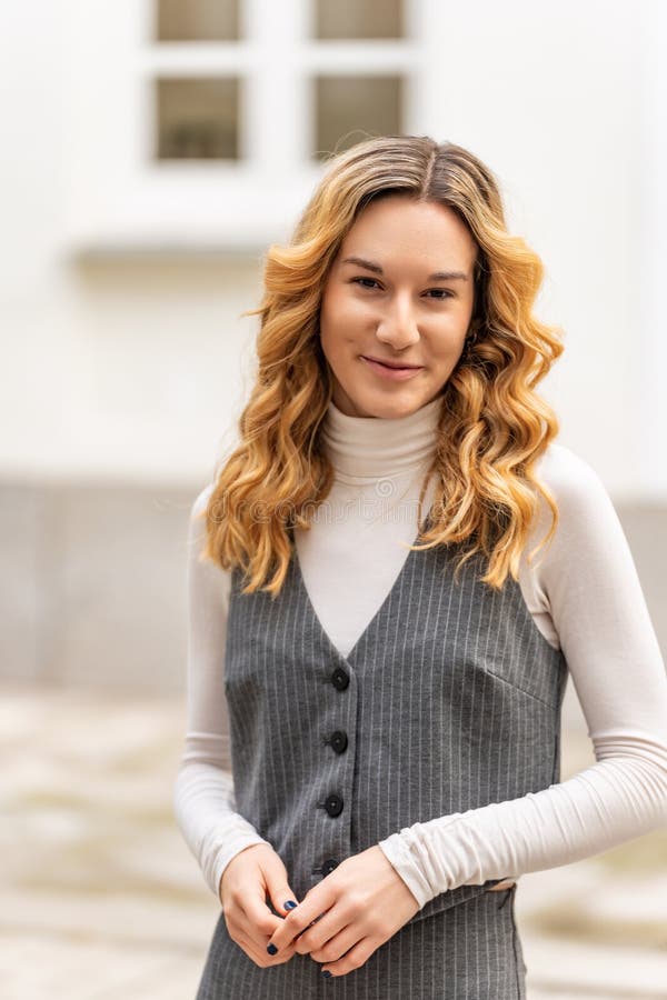 Young Office Worker Posing Outside the Office Building Stock Image ...