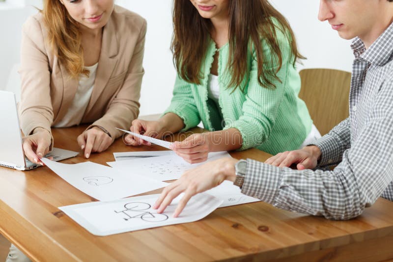 Young Office Workers Preparing Project Stock Photo - Image of business ...