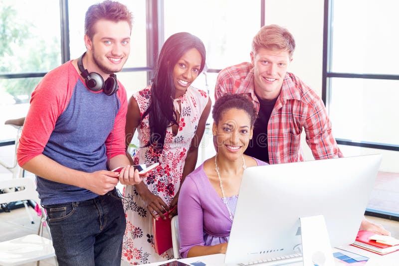 Young Office Workers or Students As a Team Stock Image - Image of ...