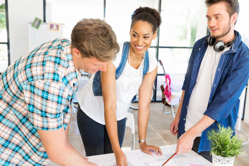Young Office Workers or Students As a Team Stock Image - Image of male ...