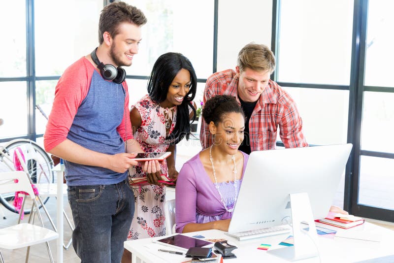 Young Office Workers or Students As a Team Stock Photo - Image of ...