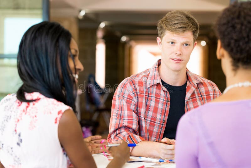Young Office Workers or Students As a Team Stock Photo - Image of ...