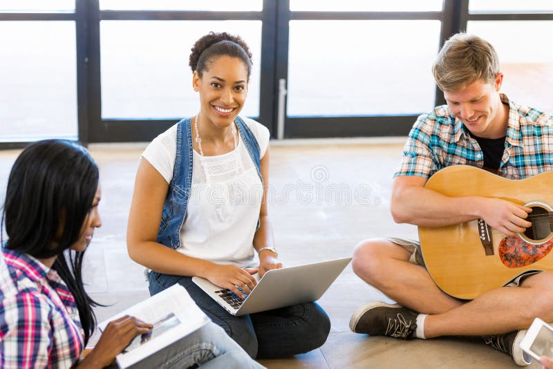 Young Office Workers or Students Stock Photo - Image of connection ...