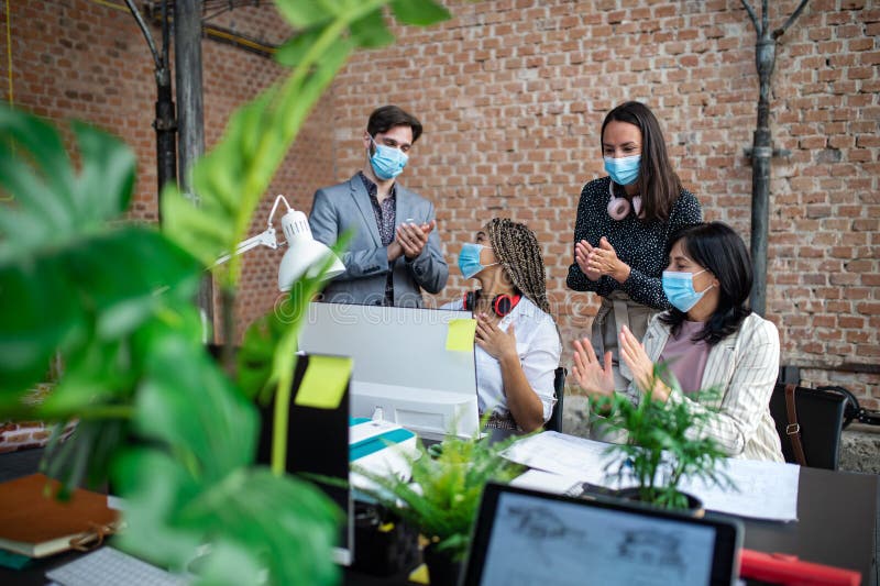 Young and Old Architects Feeling Joyful at Desk in Office, Cooperation ...