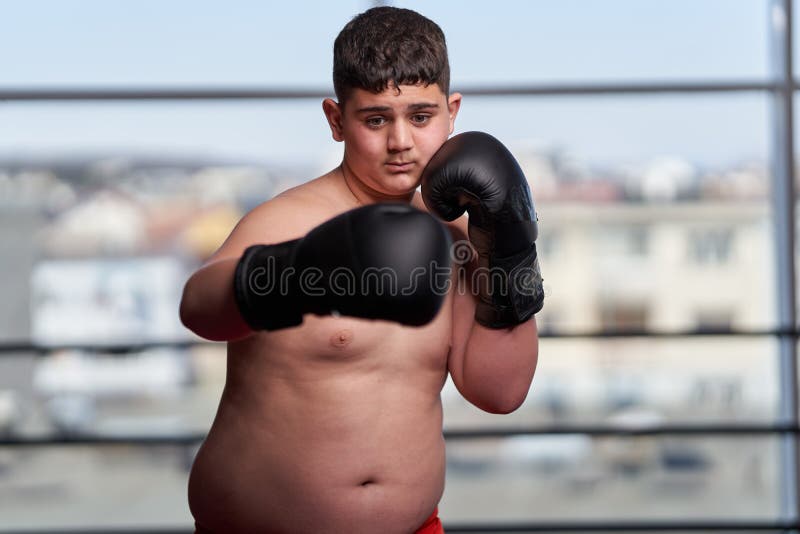 Overweight confident boxer stock photo. Image of kickboxer - 212994862