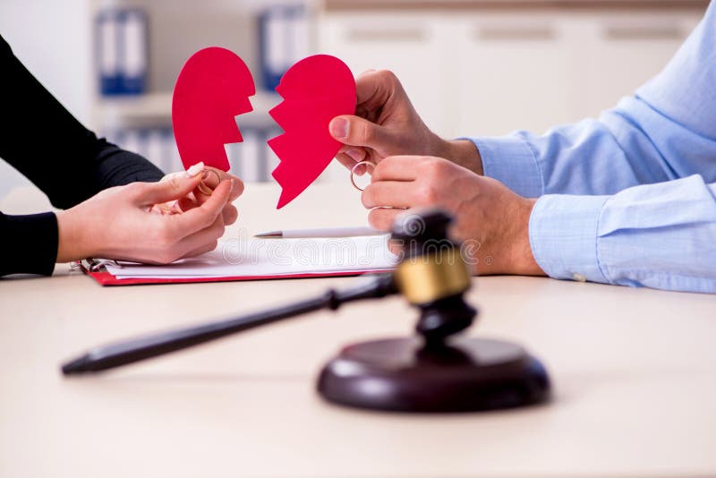 Young Pair in Courthouse in Divorcing Concept Stock Photo - Image of ...
