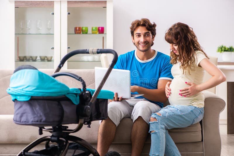 The Young Parents with Baby Expecting New Arrival Stock Image - Image ...