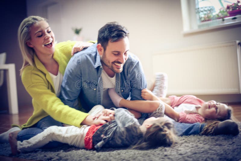 Happiness and play. stock image. Image of cheerful, lying - 119966901