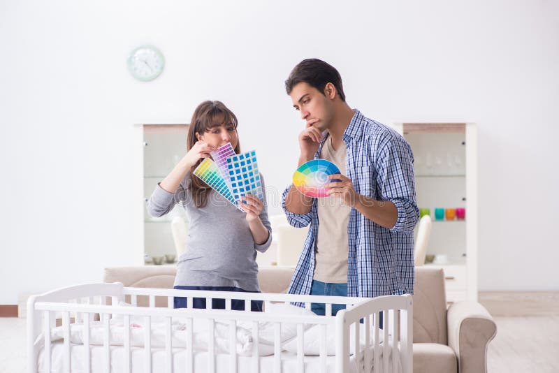 The Young Parents Expecting Their First Baby Stock Image - Image of ...