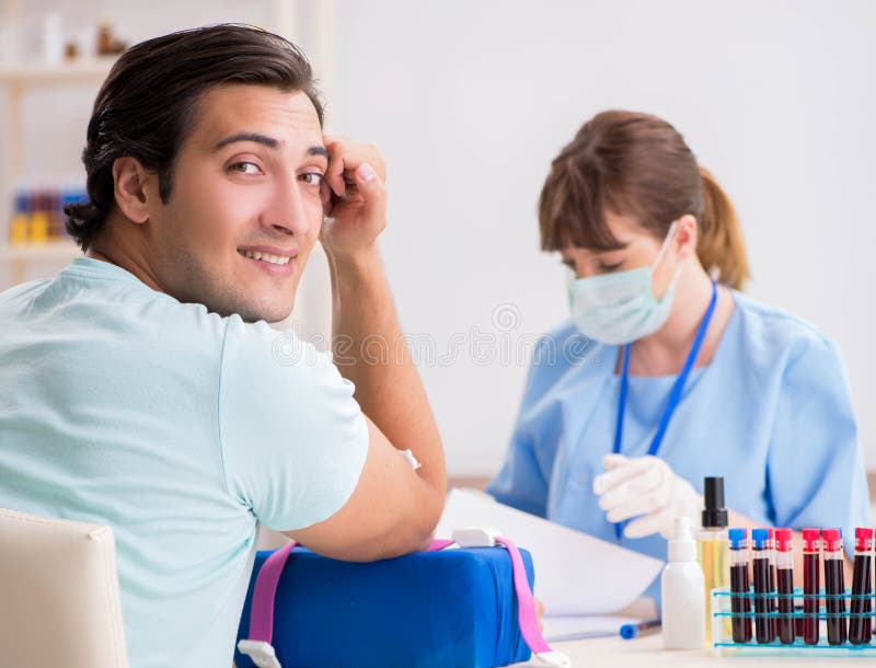 Young Patient during Blood Test Sampling Procedure Stock Photo - Image ...