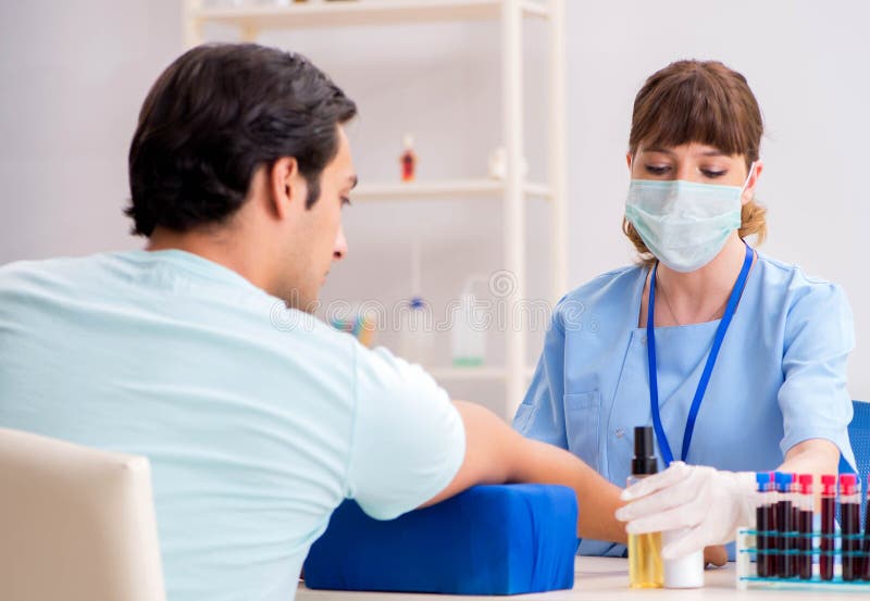 Young Patient during Blood Test Sampling Procedure Stock Photo - Image ...