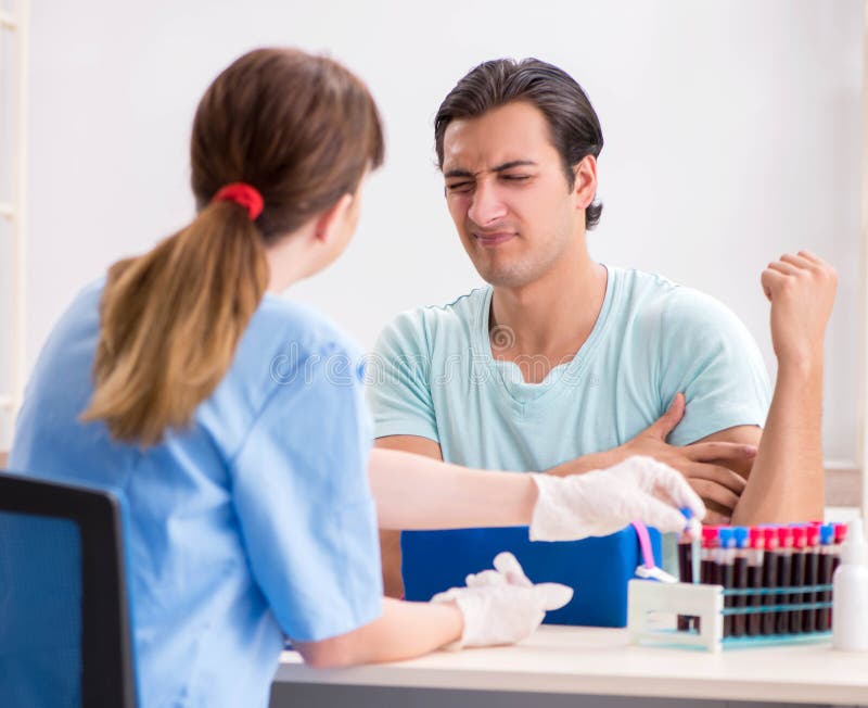 Young Patient during Blood Test Sampling Procedure Stock Image - Image ...