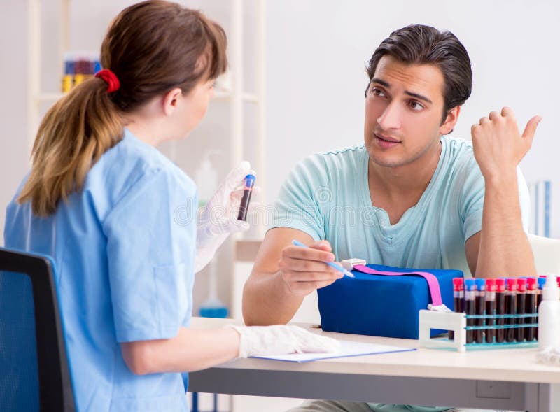 Young Patient During Blood Test Sampling Procedure Stock Photo - Image ...