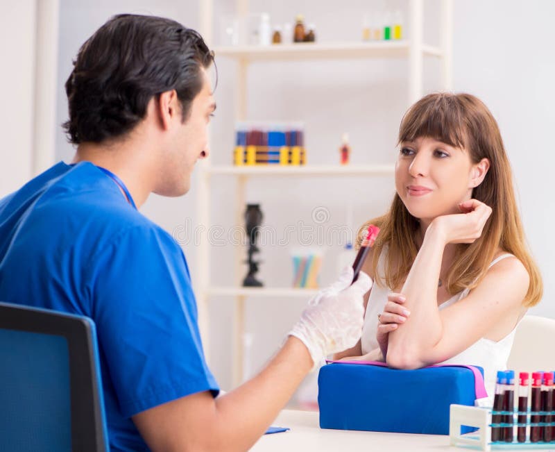 Young Patient during Blood Test Sampling Procedure Stock Image - Image ...