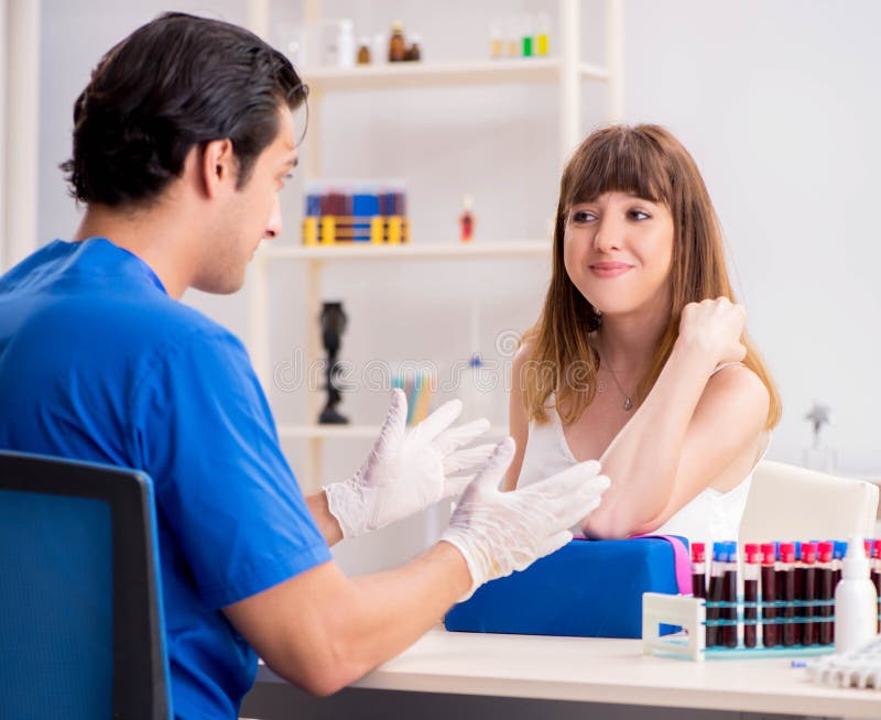 Young Patient during Blood Test Sampling Procedure Stock Image - Image ...