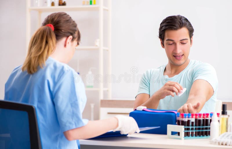 Young Patient during Blood Test Sampling Procedure Stock Photo - Image ...