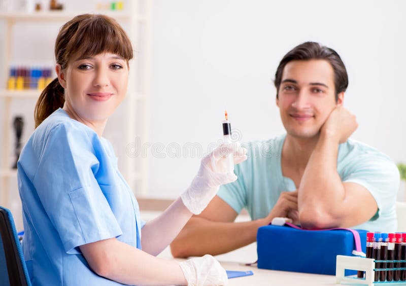Young Patient during Blood Test Sampling Procedure Stock Photo - Image ...