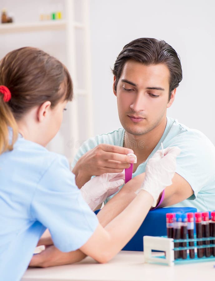 Young Patient during Blood Test Sampling Procedure Stock Photo - Image ...