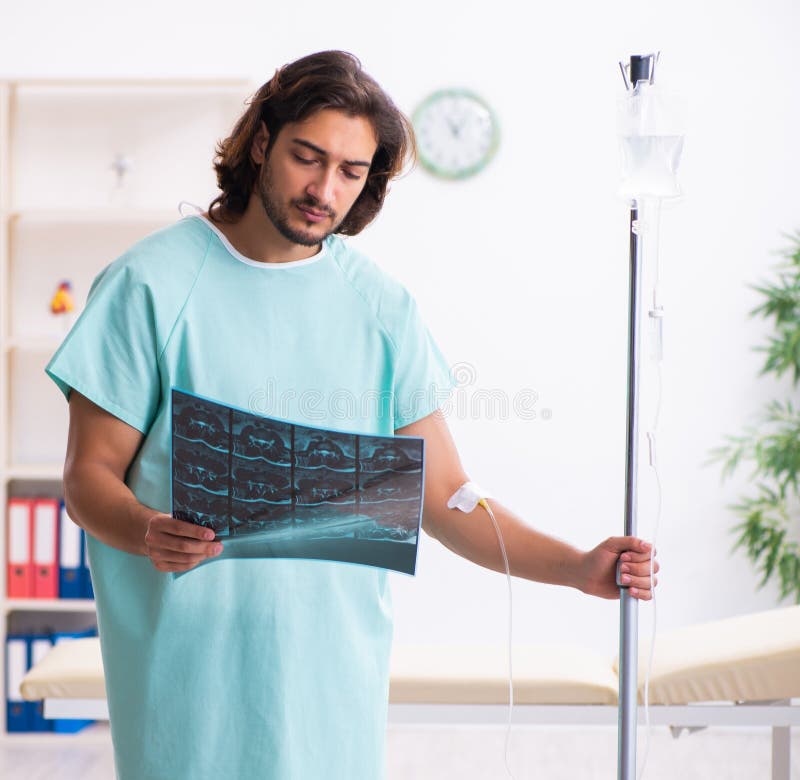 Young Male Patient in Blood Transfusion Concept Stock Photo - Image of ...