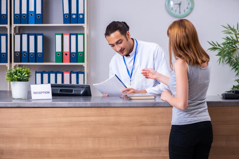 Young Patient at the Reception in the Hospital Stock Photo - Image of ...
