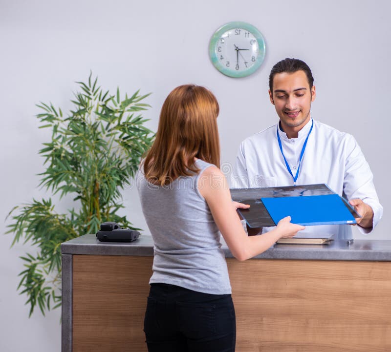 Young Patient at the Reception in the Hospital Stock Photo - Image of ...