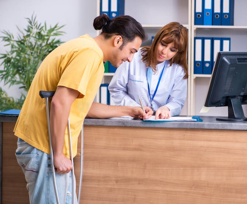 Young Patient at the Reception in the Hospital Stock Image - Image of ...