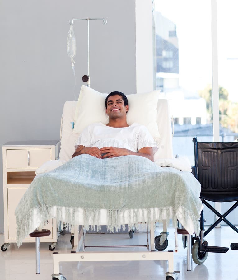 Young Patient Recovering in Bed Stock Photo - Image of looking, health ...