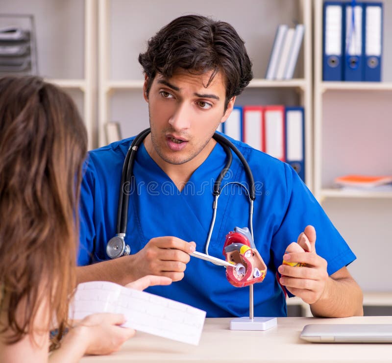 Young Patient Visiting Doctor Cardiologist Stock Photo - Image of ...