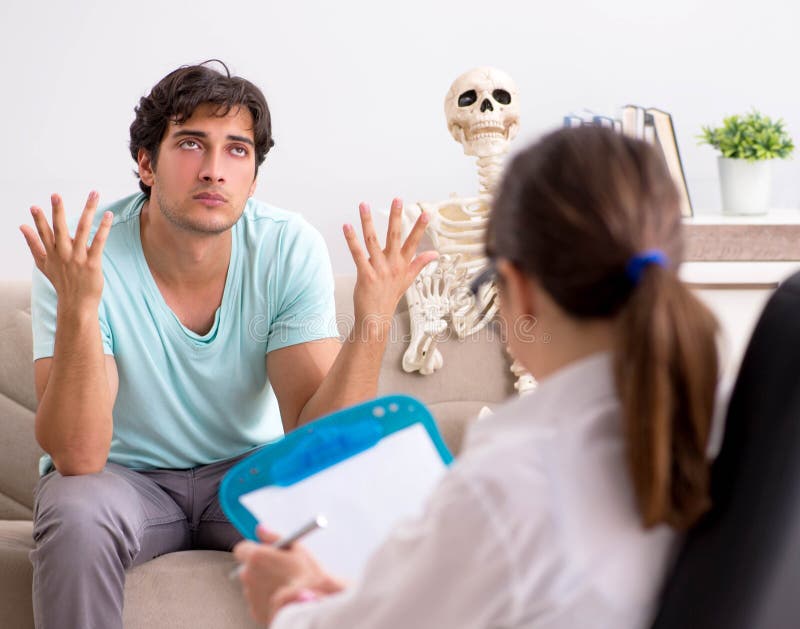 Young Patient Visiting Psychologist for Therapy Stock Photo - Image of ...