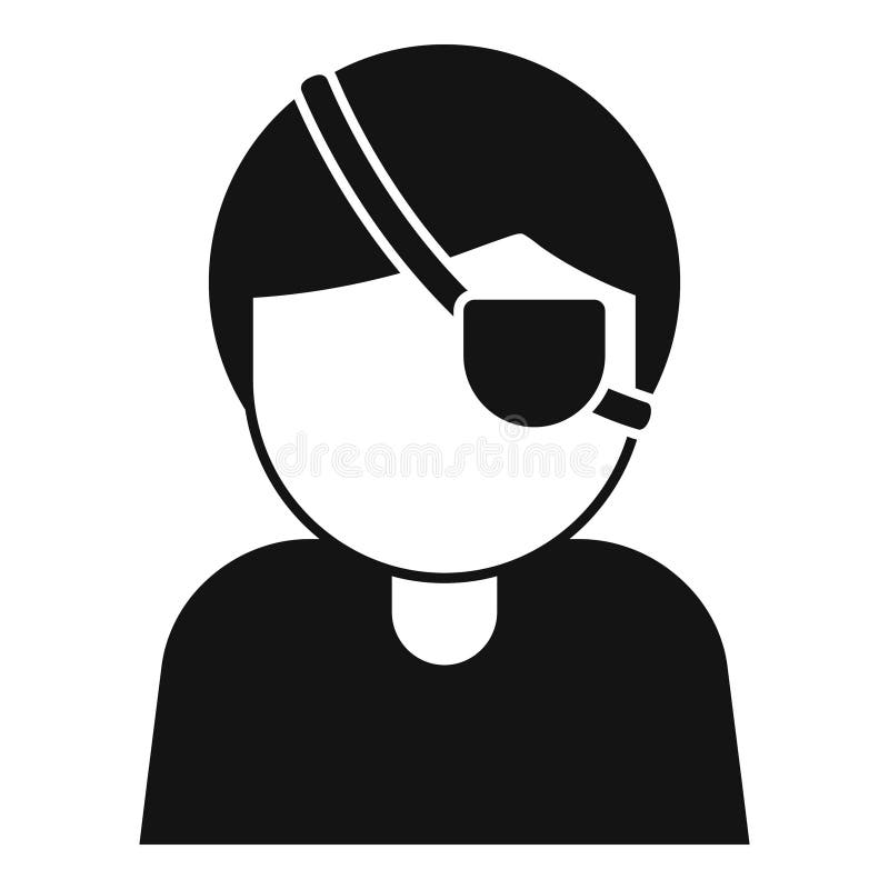 Young Patient Wearing Eye Patch after Injury or Surgery Icon Stock ...