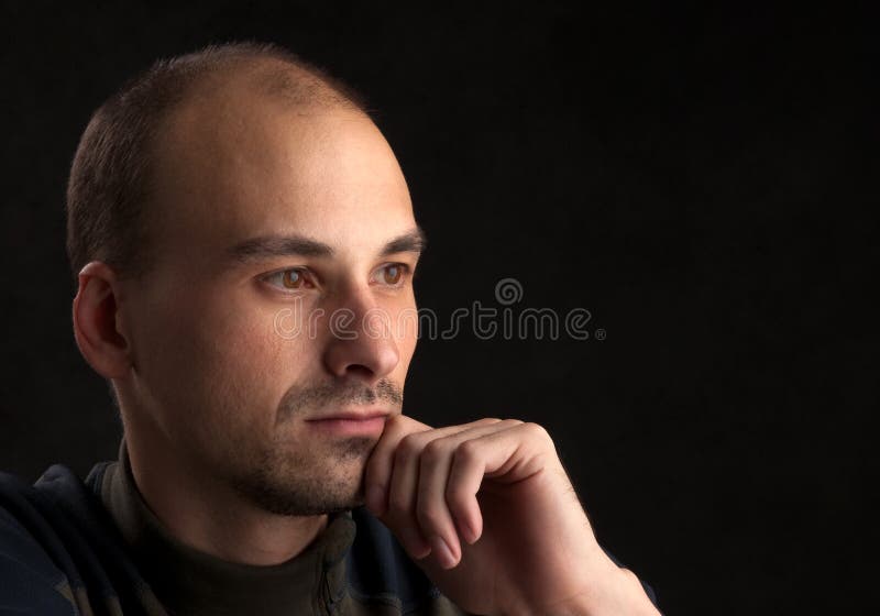 Young pensive guy stock image. Image of eyes, face, attractive - 11363259