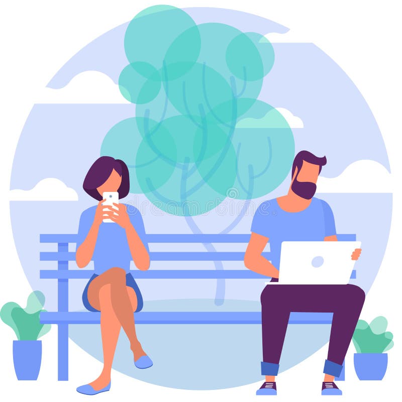 People on a bench stock vector. Illustration of symbol - 11683364