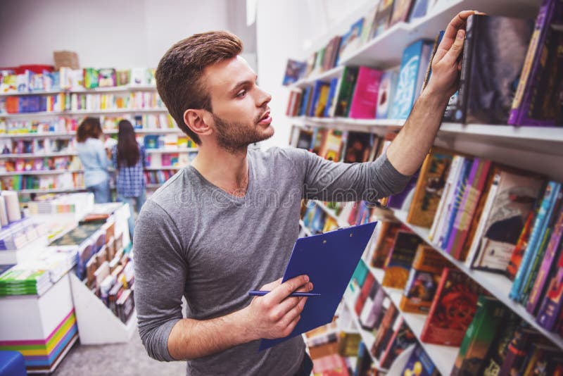 Young People at the Book Shop Stock Photo - Image of business ...