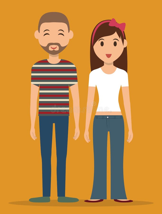 Young people cartoons stock vector. Illustration of hair - 60651702