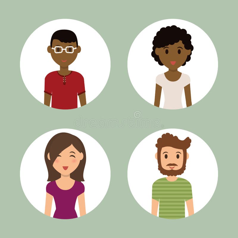 Young people cartoons stock vector. Illustration of caucasian - 60651776